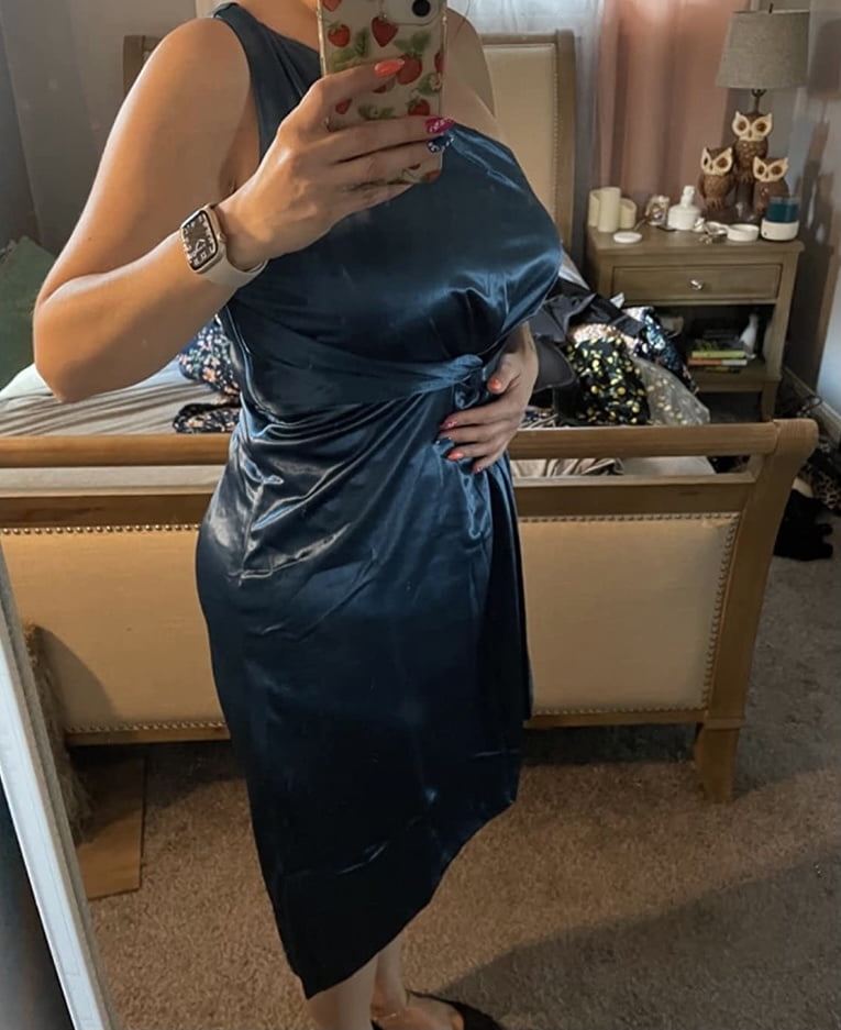 Blue Satin Dress 7 Pics Xhamster